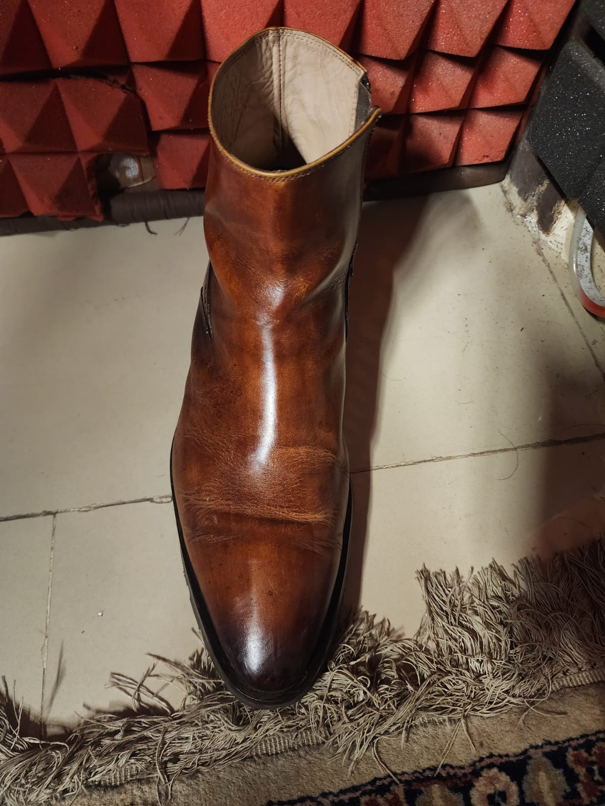 Custom zipper boots in black